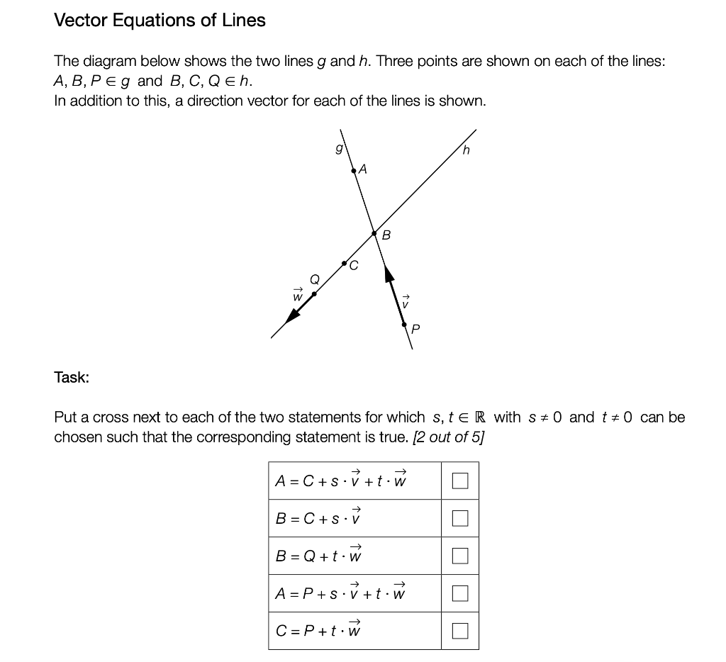 Solved Vector Equations of Lines The diagram below shows the | Chegg.com