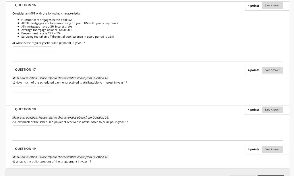 Solved QUESTION 16 4 points Save Answer Consider an MPT with | Chegg.com