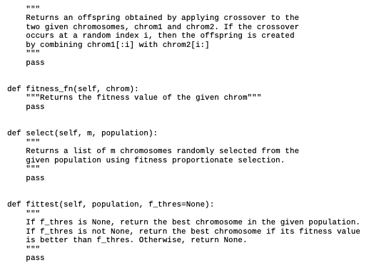 1 Genetic Algorithm. Implement genetic algorithm. The | Chegg.com