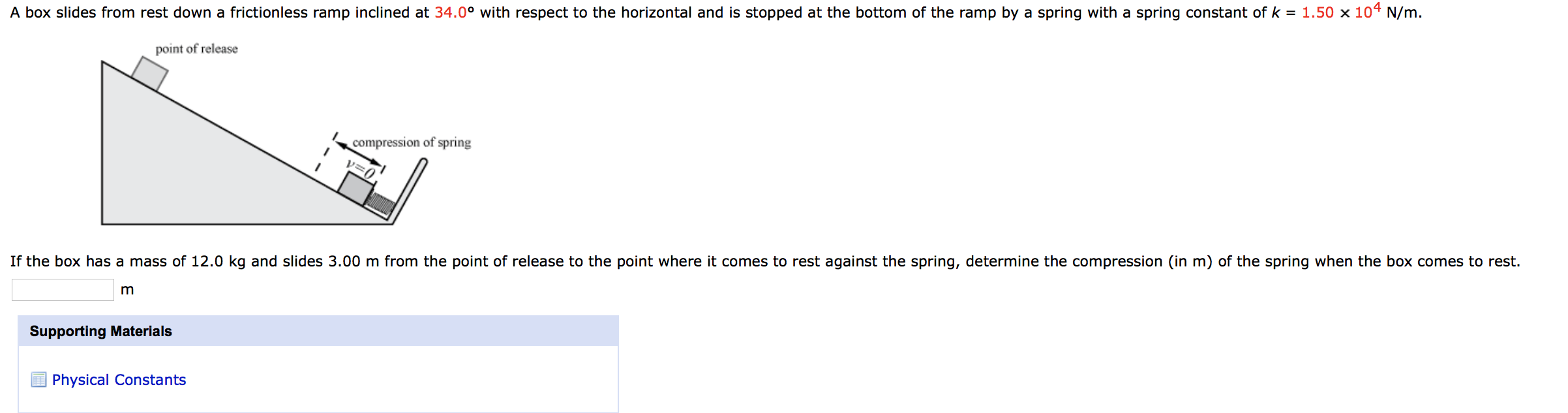 Solved A box slides from rest down a frictionless ramp | Chegg.com