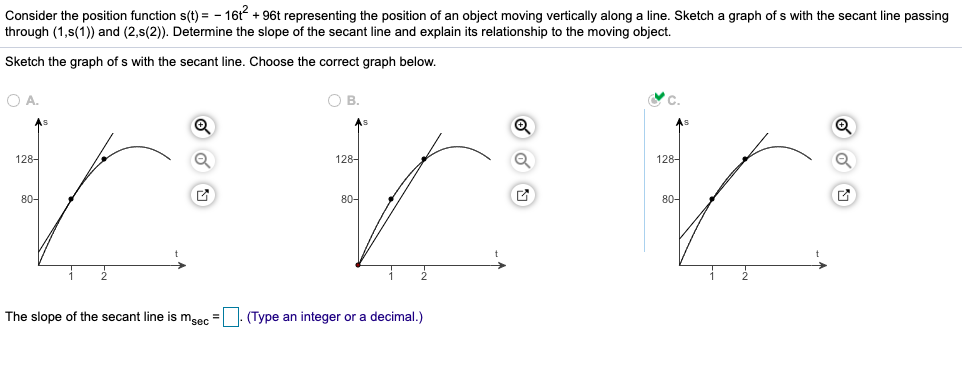 Solved Consider The Position Function S T 16t 96t