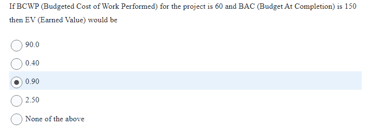 Solved If BCWP (Budgeted Cost of Work Performed) for the | Chegg.com