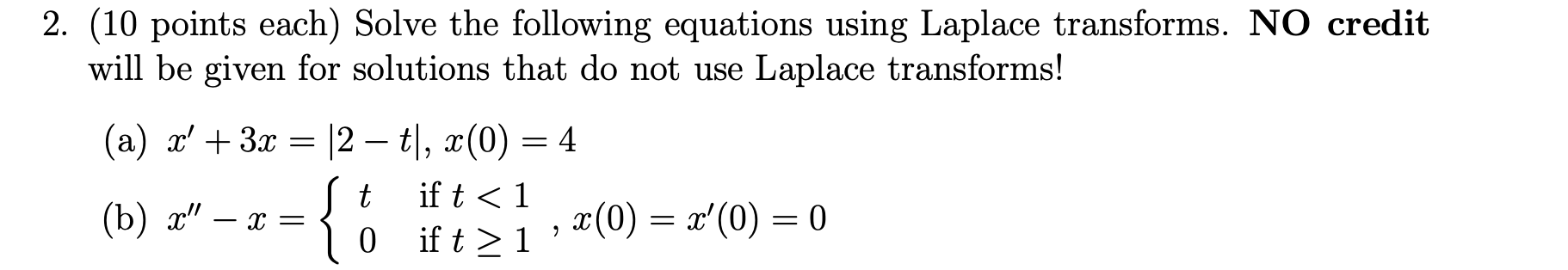 (10 points each) Solve the following equations using | Chegg.com
