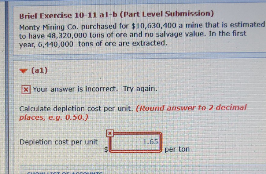 Solved Brief Exercise 10-11 al-b (Part Level Submission) | Chegg.com