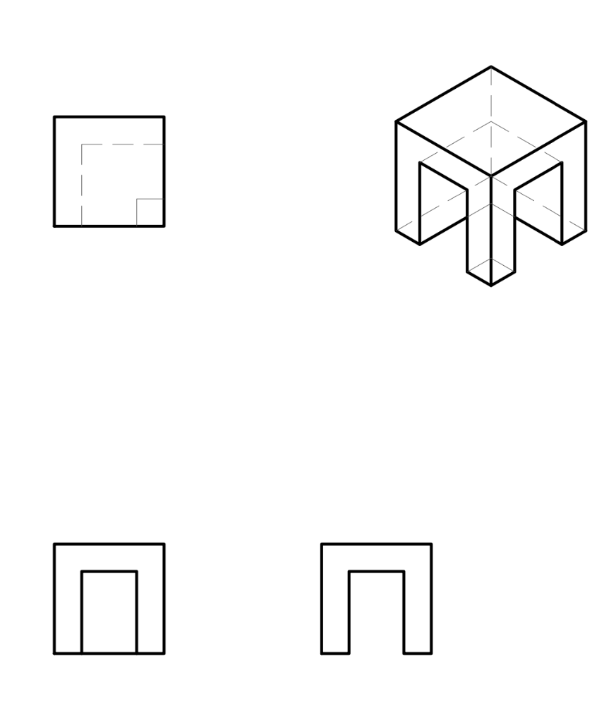 Solved Draw the missing line in the following 6 multiviews. | Chegg.com