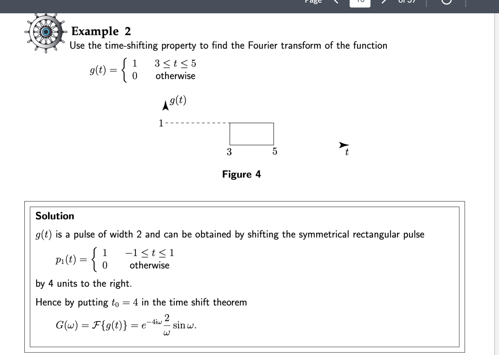 Solved by an EXPERT Example 2Use the time-shifting property to ﻿find the | Chegg.com