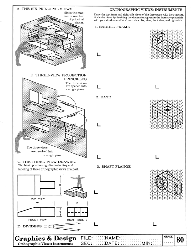 Solved A. THE SIX PRINCIPAL VIEWS Six is the max- imum | Chegg.com