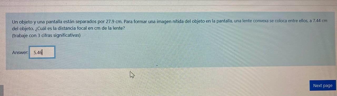 Solved An object and a screen are separated by 27.9 cm. To | Chegg.com
