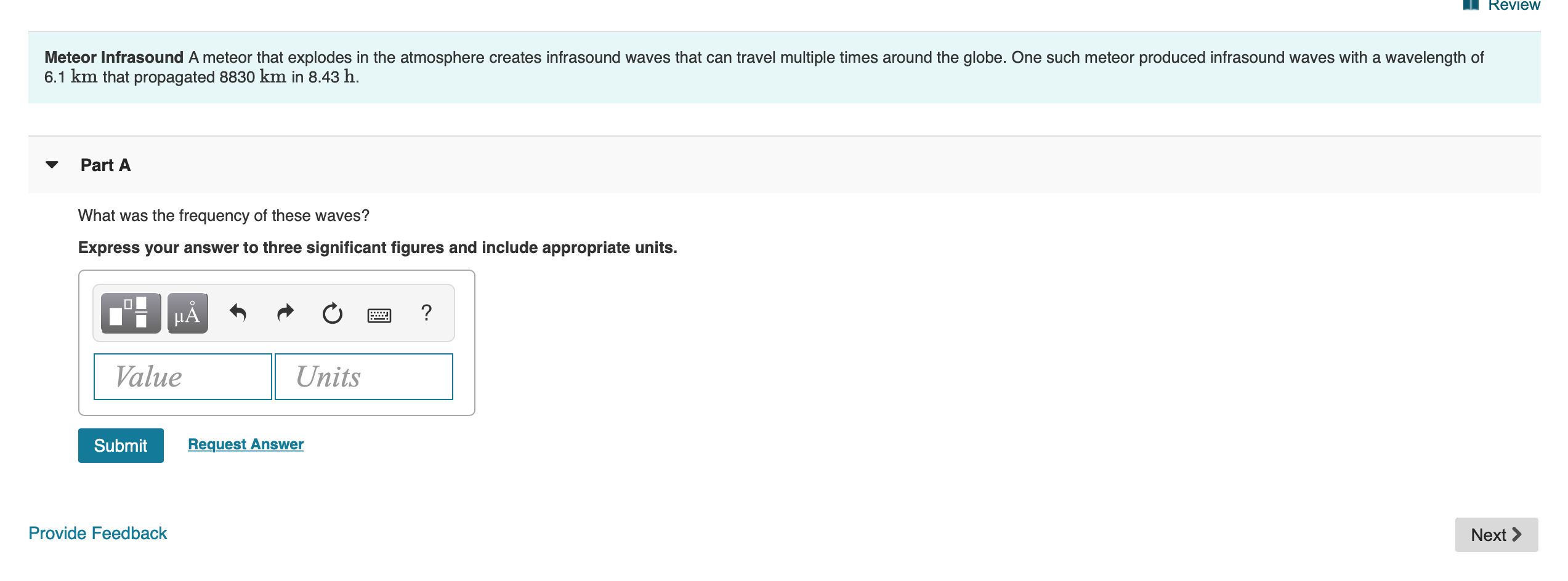Solved Review Meteor Infrasound A meteor that explodes in | Chegg.com