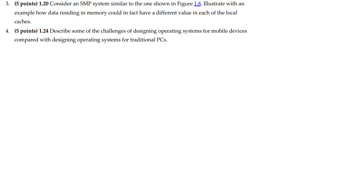 Solved 3. (5 points) 1.20 Consider an SMP system similar to | Chegg.com