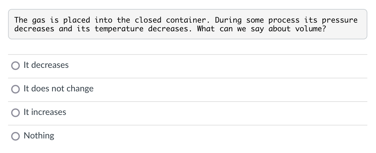Solved The gas is placed into the closed container. During | Chegg.com