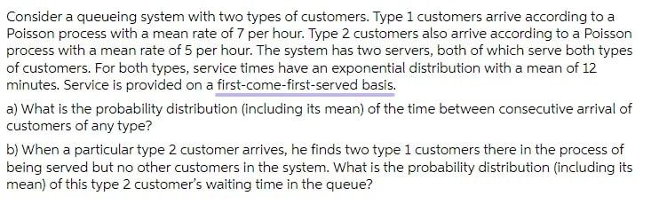 Solved Consider a queueing system with two types of | Chegg.com