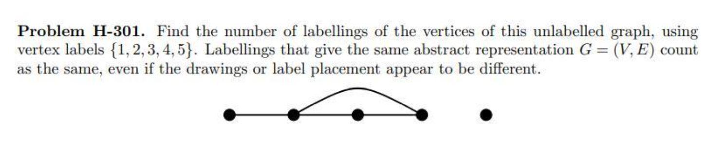 Solved Problem H-301. Find the number of labellings of the | Chegg.com