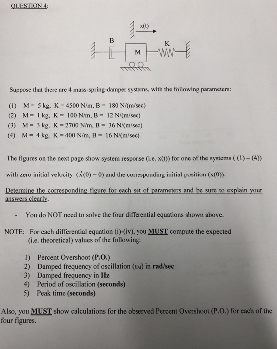 Solved QUESTION 4 x(t) Suppose that there are 4 | Chegg.com