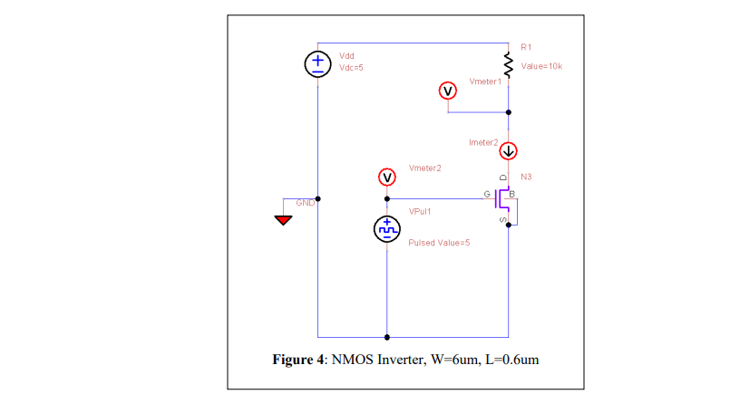 Solved For the NMOS Inverter in Figure 4, a. Sketch the | Chegg.com