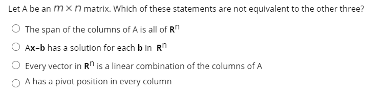 Solved Let A be an mxn matrix. Which of these statements are | Chegg.com
