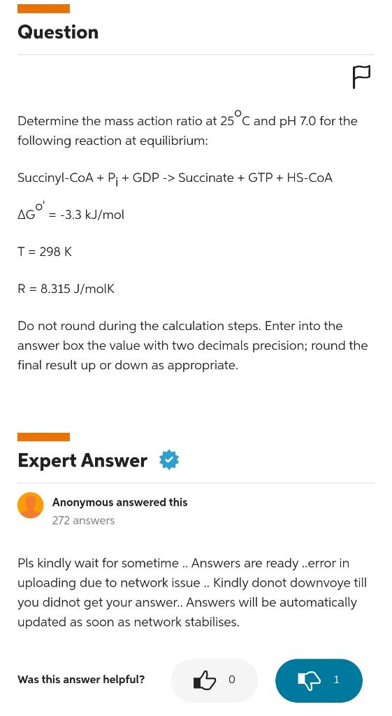 Solved I'm asking again Determine the mass action ratio at | Chegg.com