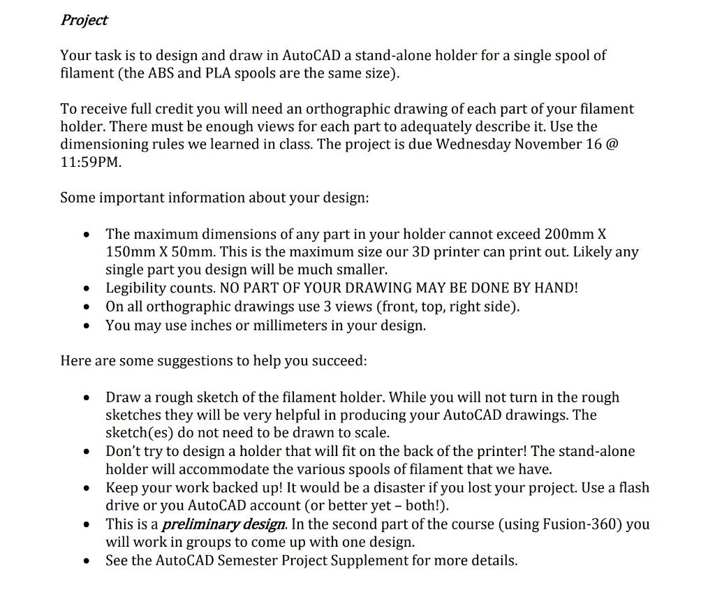 Your task is to design and draw in AutoCAD a | Chegg.com