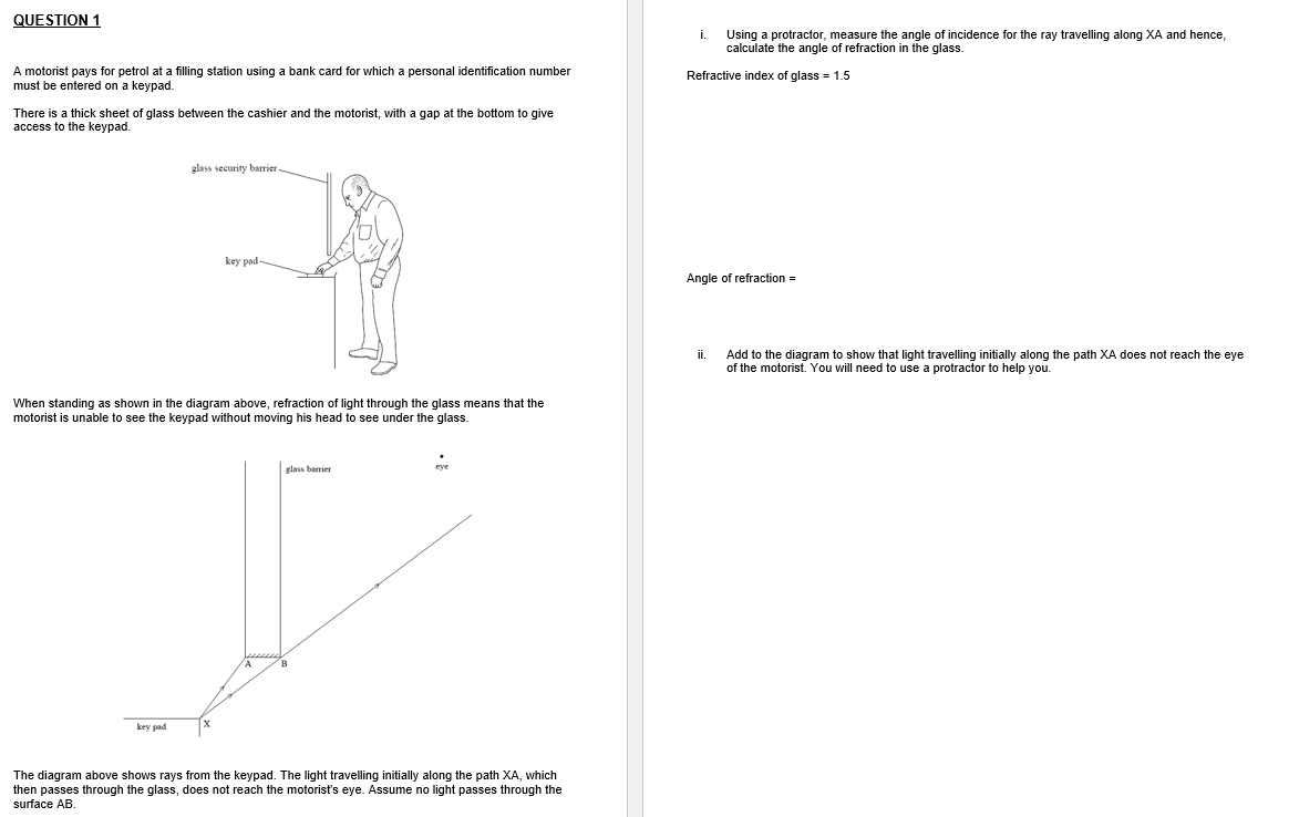 Solved QUESIION 1 i. Using a protractor, measure the angle | Chegg.com