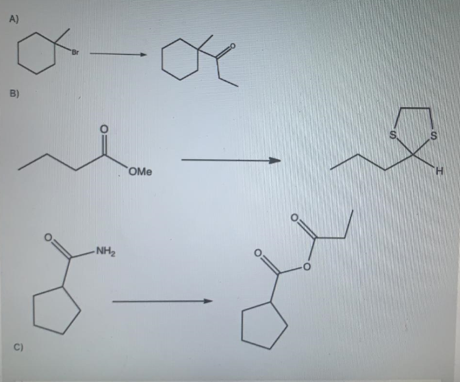 Solved A) O-04 B) S S ОMe H ano -NH2 -O c) | Chegg.com