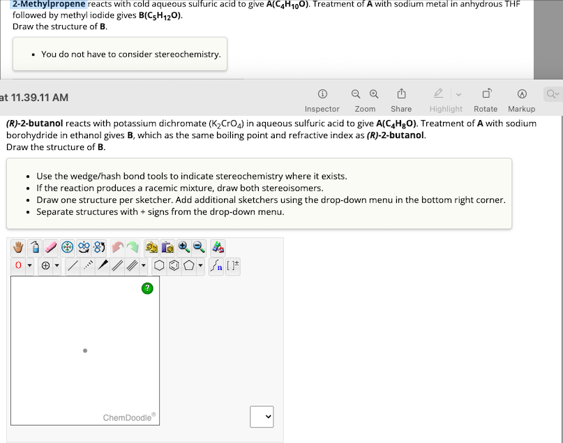 Solved (R)-2-butanol reacts with potassium dichromate | Chegg.com