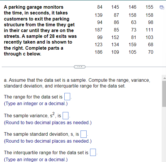 Solved A Assume That The Data Set Is A Sample Compute The 1256