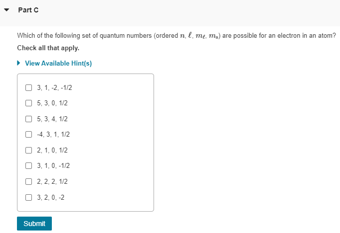 Solved To learn the restrictions on each quantum number. | Chegg.com