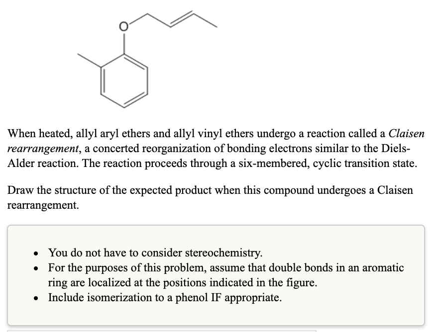 Solved When heated, allyl aryl ethers and allyl vinyl ethers | Chegg.com