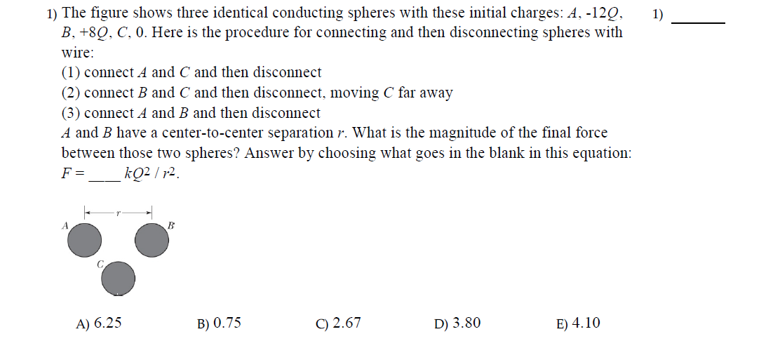 Solved The figure shows three identical conducting spheres | Chegg.com