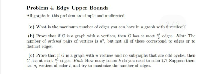 Solved Problem 4. Edgy Upper Bounds All graphs in this | Chegg.com