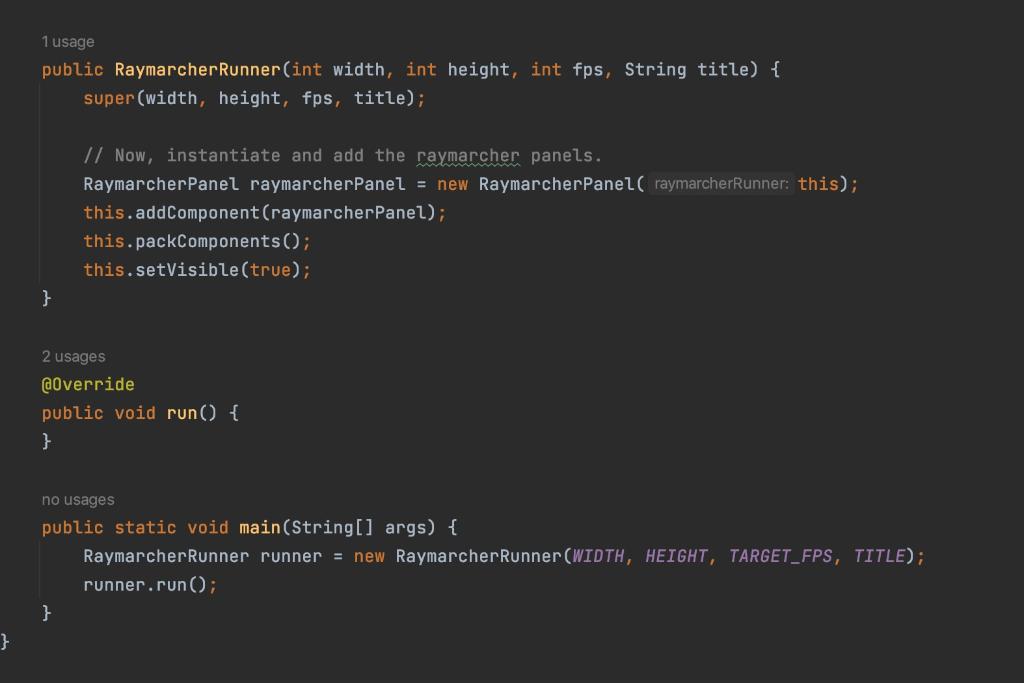 Solved Given this java starter code: RAYMARCHERPANEL | Chegg.com