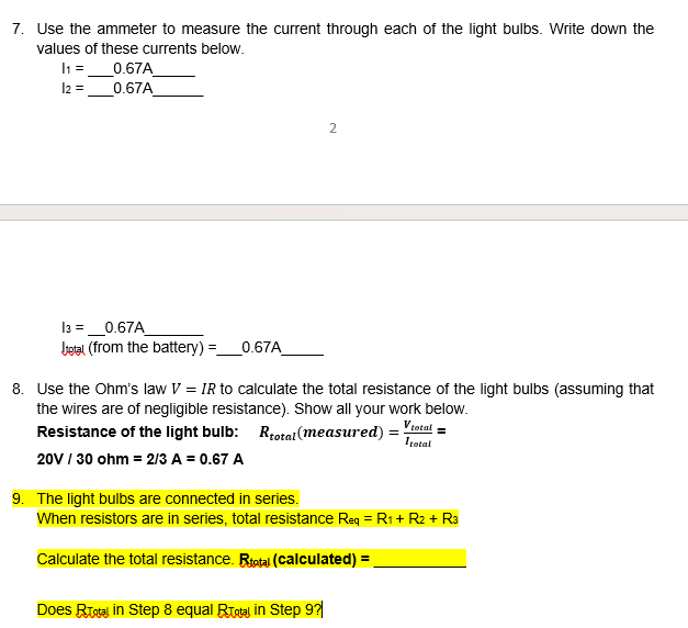 Solved Use the ammeter to measure the current through each | Chegg.com