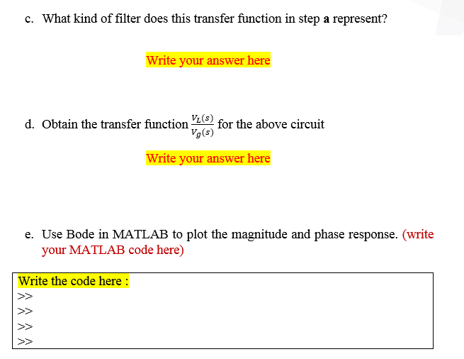 Solved (40 pts, 5Pts each) 6. Part 3 - Transfer Functions | Chegg.com