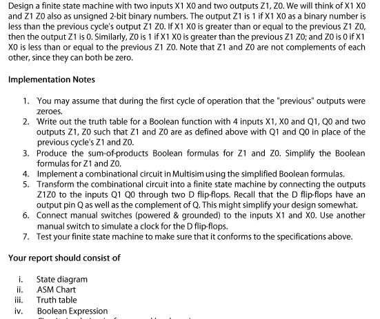 Solved Design a finite state machine with two inputs X1 XO | Chegg.com