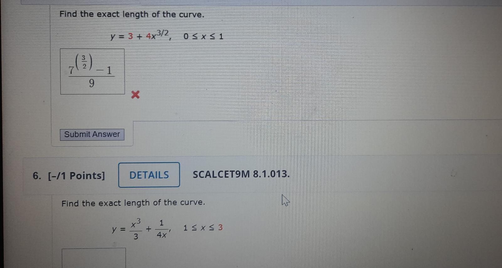 Solved Find the exact length of the curve. y=3+4x3/2,0≤x≤1 | Chegg.com