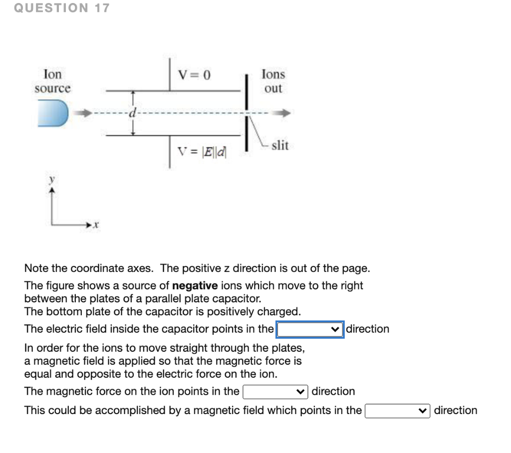Solved The answer options include pos x, neg, x, pos y, neg | Chegg.com