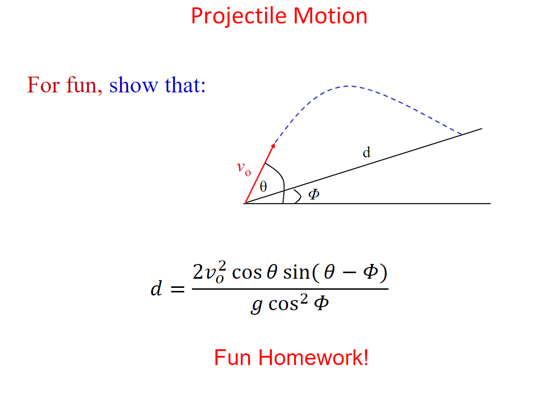 Solved Projectile Motion For fun, show that: | Chegg.com