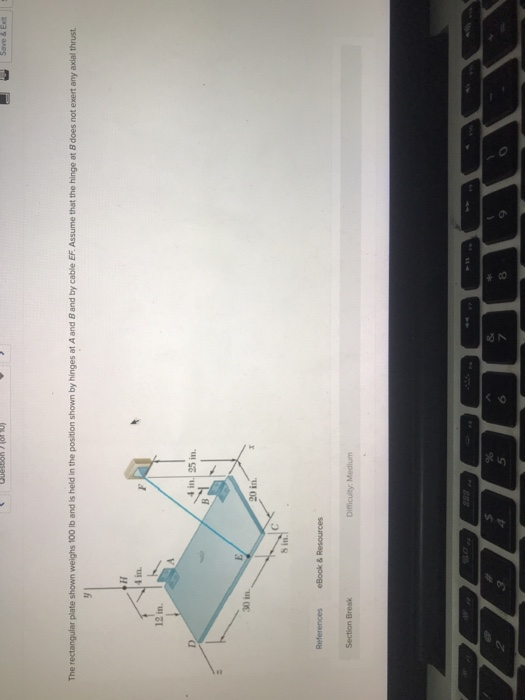 Solved Question100) Save & Ext : The rectangular plate shown | Chegg.com
