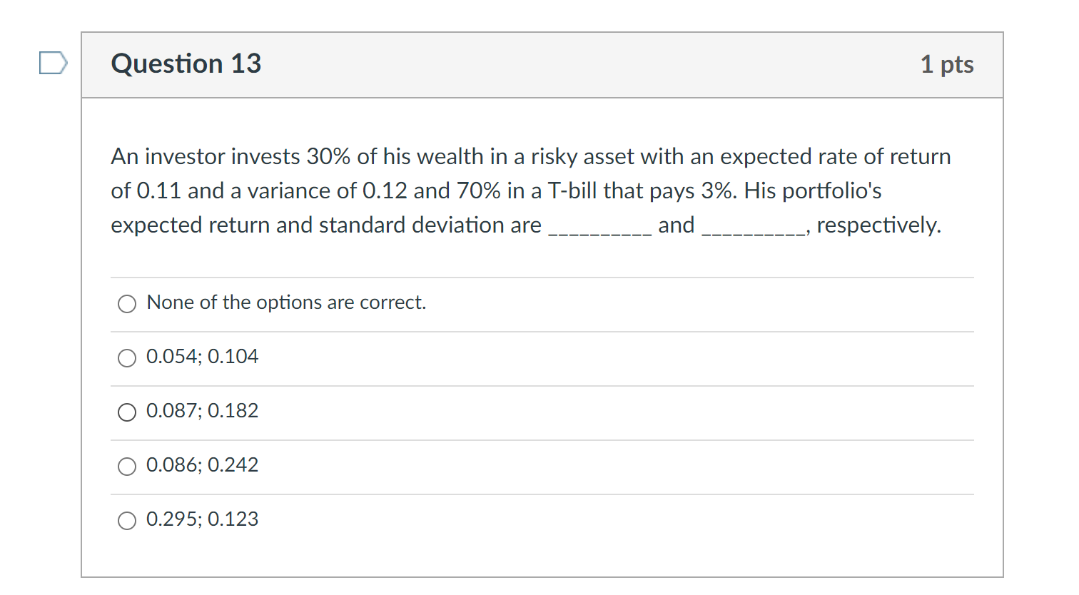 Solved An investor invests 30% of his wealth in a risky | Chegg.com