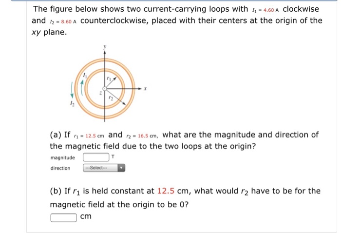 Solved The figure below shows two current-carrying loops | Chegg.com