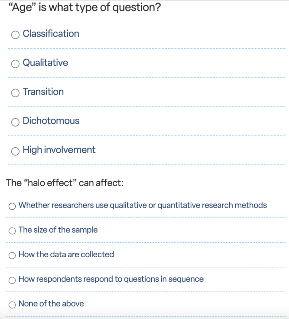 Solved "Age" is what type of question? Classification | Chegg.com