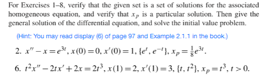 Solved For Exercises 1-8, verify that the given set is a set | Chegg.com
