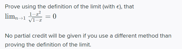 Solved limn—1 Prove using the definition of the limit (with | Chegg.com