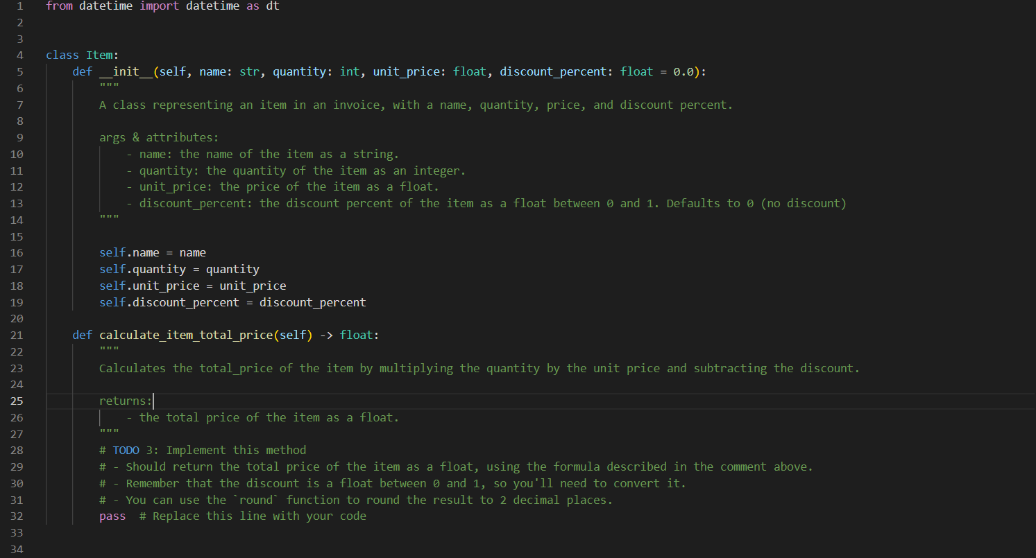 Solved class Item: def__init_(self, name: str, quantity: | Chegg.com