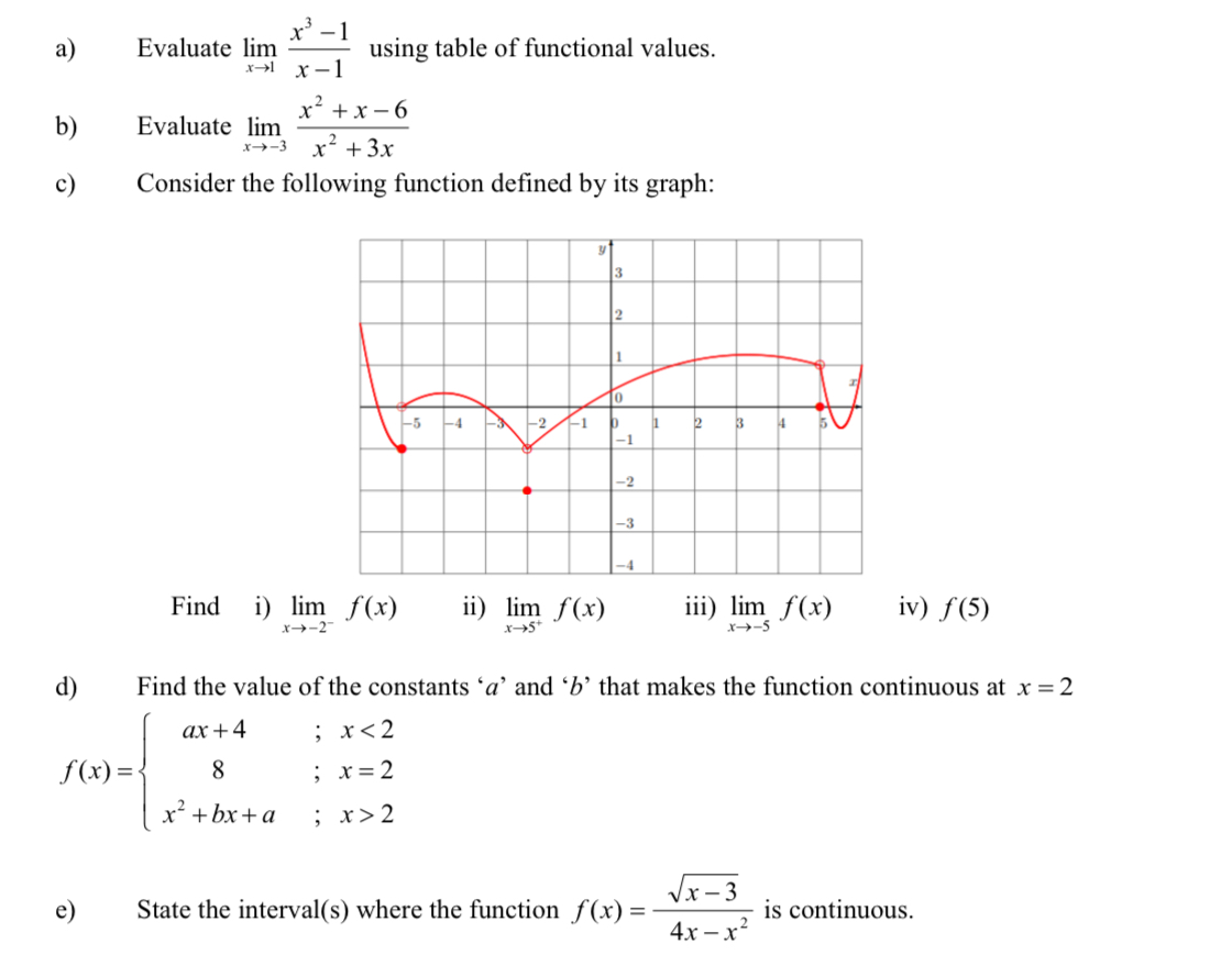 Solved a) Evaluate lim using table of functional values. | Chegg.com