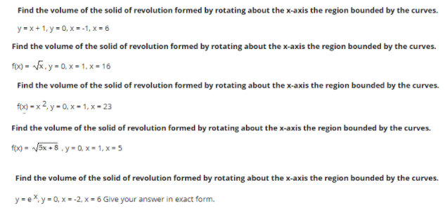 Solved Find the volume of the solid of revolution formed by | Chegg.com