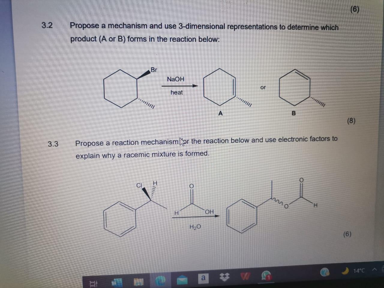Solved 3.2 Propose a mechanism and use 3-dimensional | Chegg.com