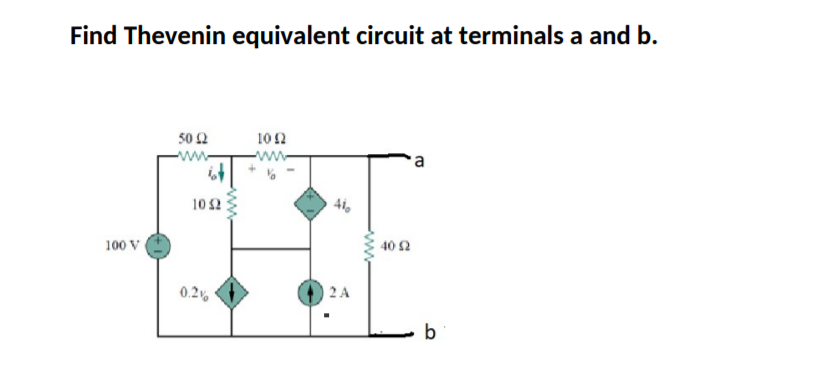 Solved Find Thevenin equivalent circuit at terminals a and | Chegg.com