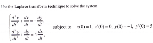 Solved Use the Laplace transform technique to solve the | Chegg.com
