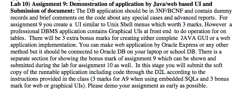Lab 10) Assignment 9: Demonstration of application by | Chegg.com